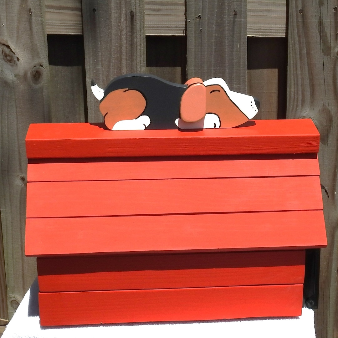 Beagle Mailbox Chalet Style Wooden Mailbox With Topper Puppy Love ...
