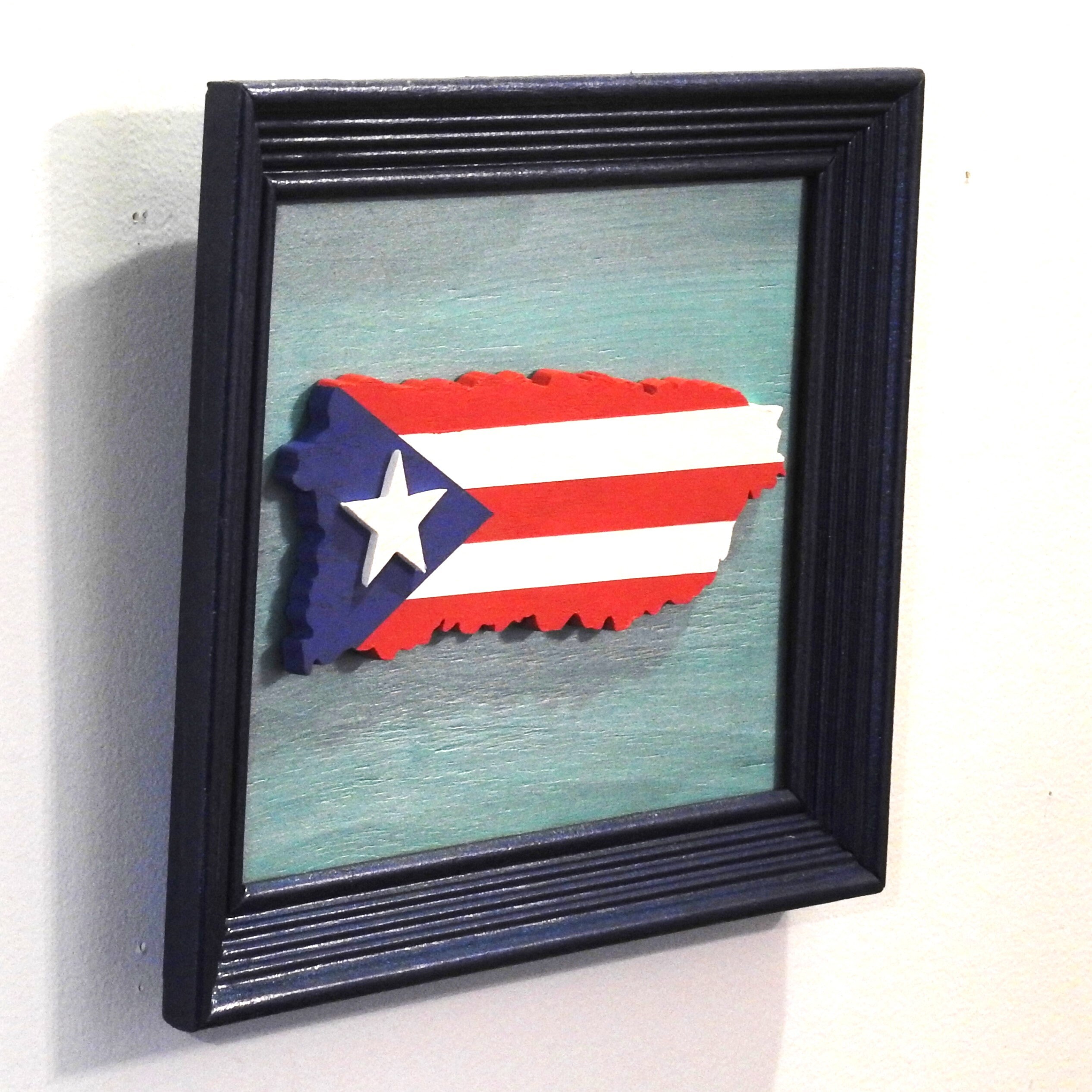 Puerto Rico Beautiful Caribbean Island - Framed Wood Map - Family ...