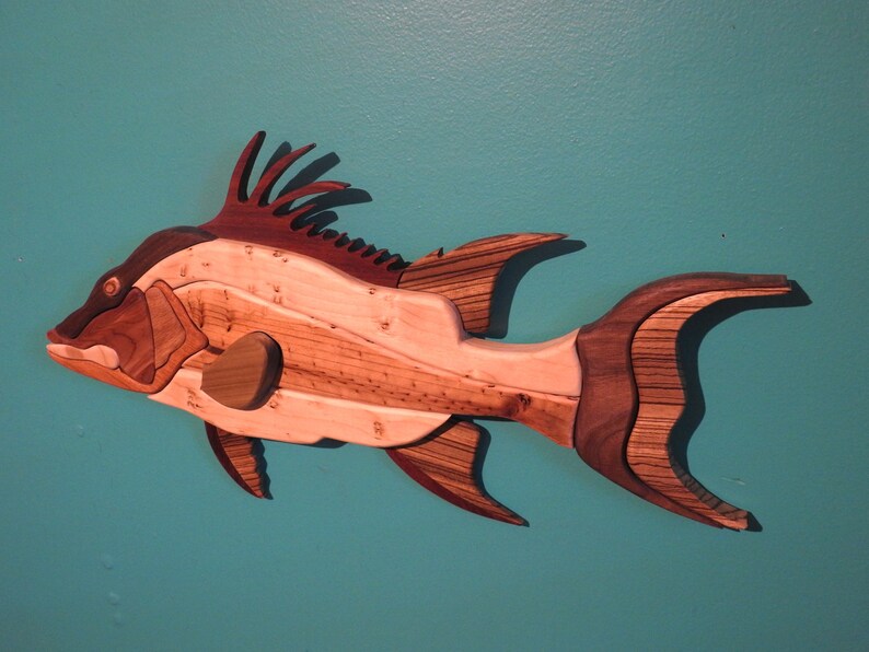 Hogfish Wood Sculpture Fish Wall Art Fisherman Gift - Etsy