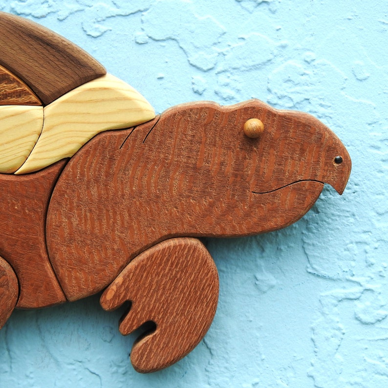 Sea Turtle Wood Art - Large Right Facing Sideways Turtle - Wood ...