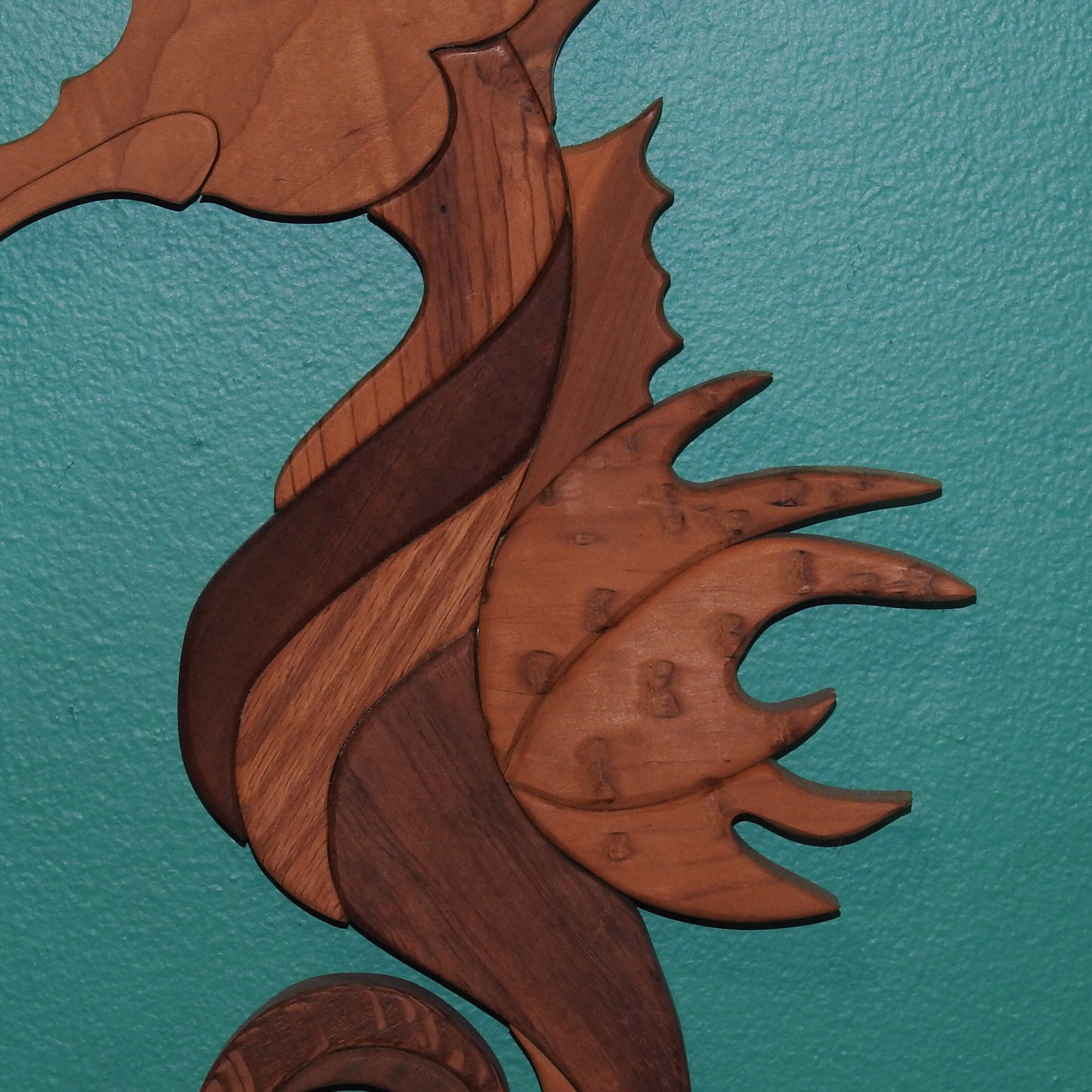 Large Intarsia Seahorse - Caribbean Swimmer - One of a Kind - Hand Made ...