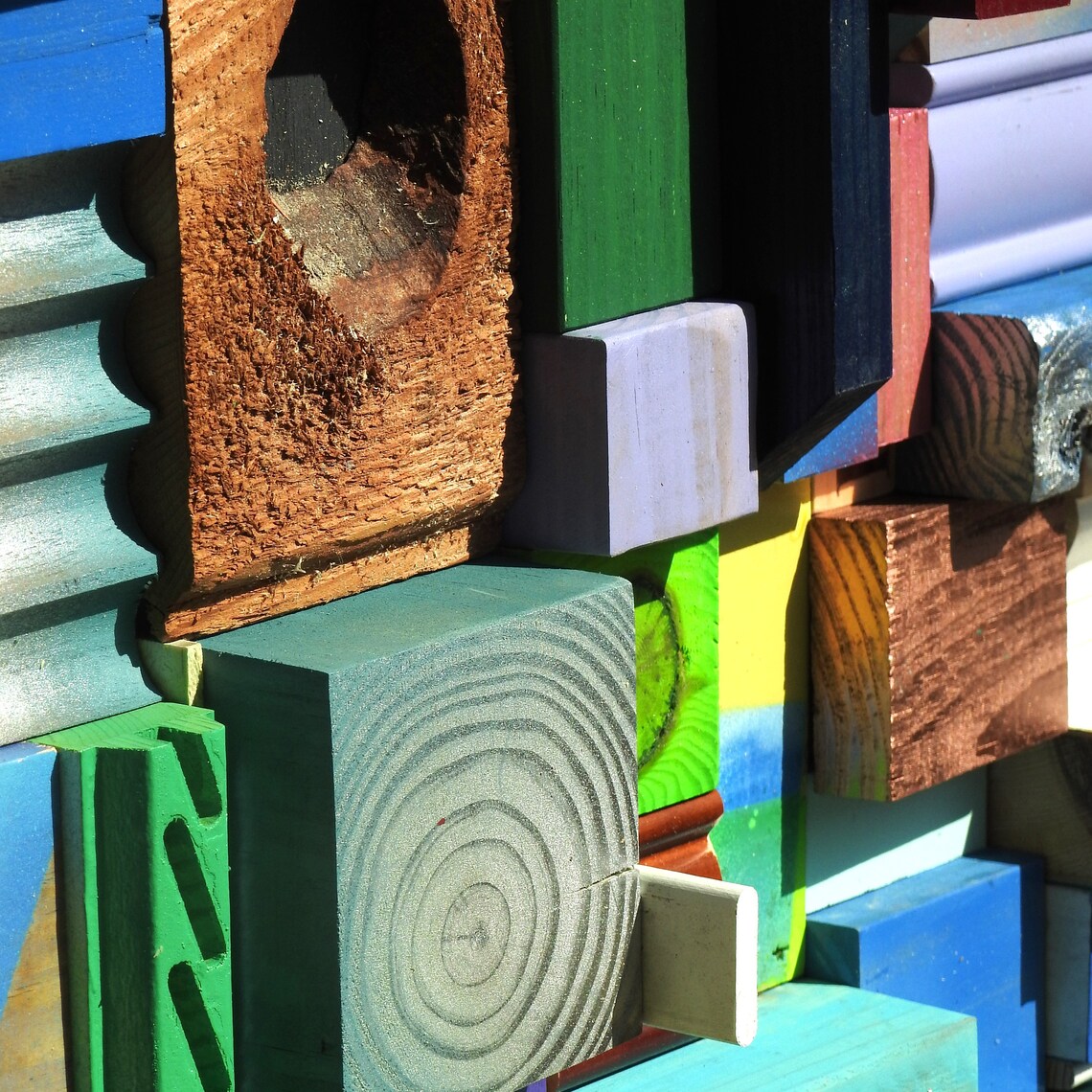 Blue Heart Big Block Heart Love Collage of Wooden Blocks Colorful Blues ...