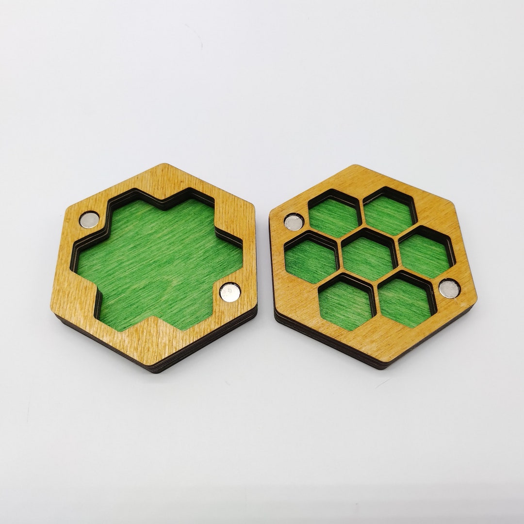 Hexagon Dice Vault, Wooden Hexagon Dice Vault, Dnd Dice Vault, Hexagon ...