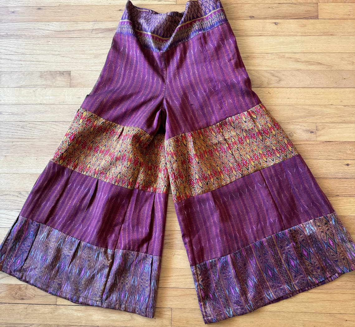 Summer Bohemian Pants Style Wide Legs Pants Light Smooth Comfortable ...
