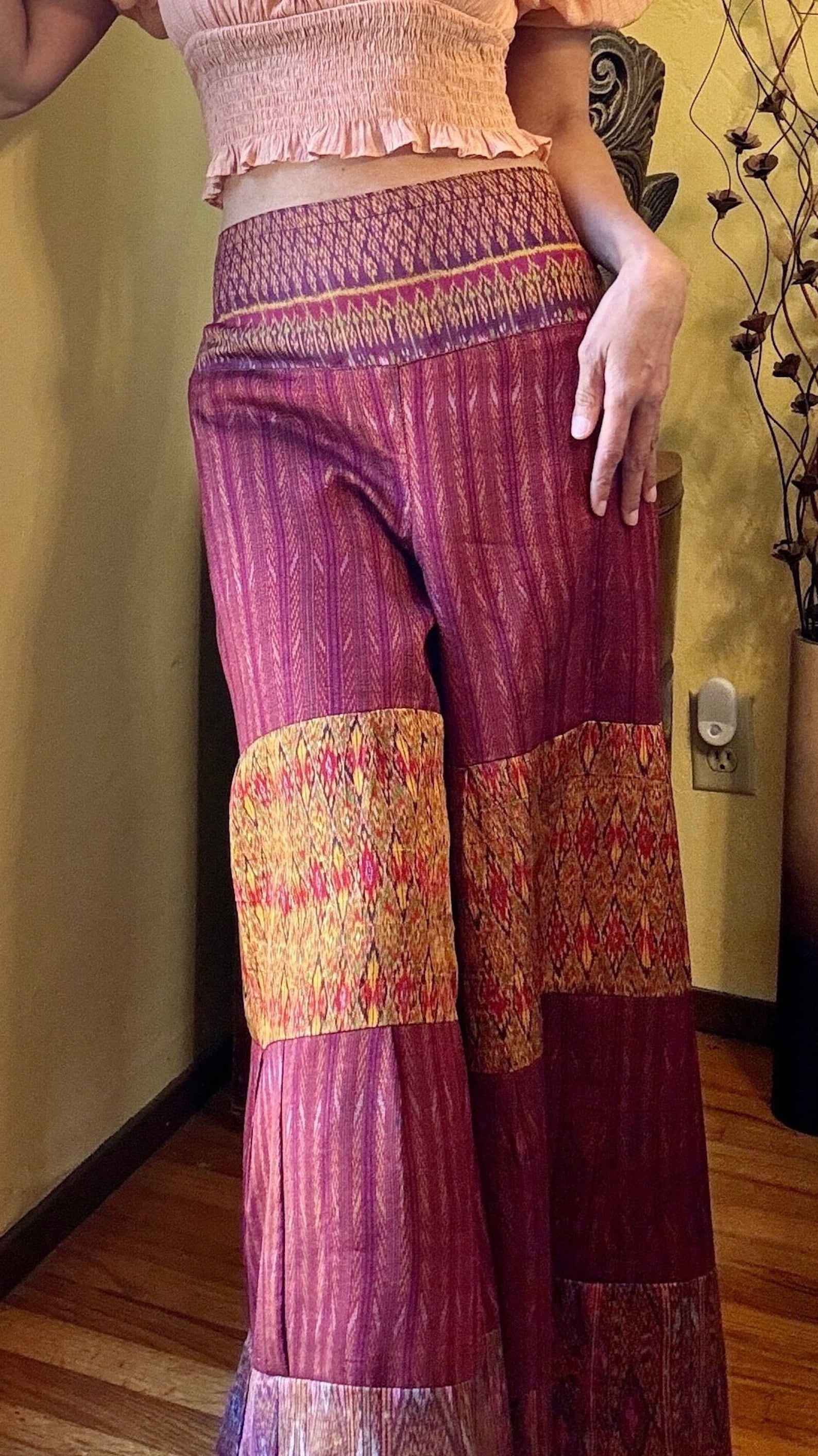 Summer Bohemian Pants Style Wide Legs Pants Light Smooth Comfortable ...