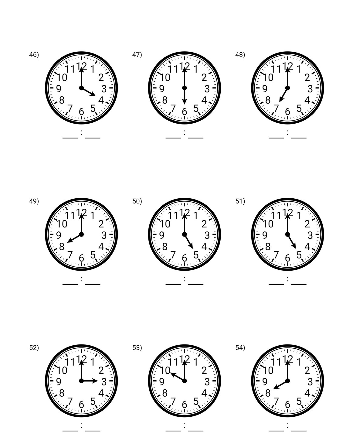 Analog Clock Hour Lesson: Time Telling Activity, Exercises (PDF) - Etsy