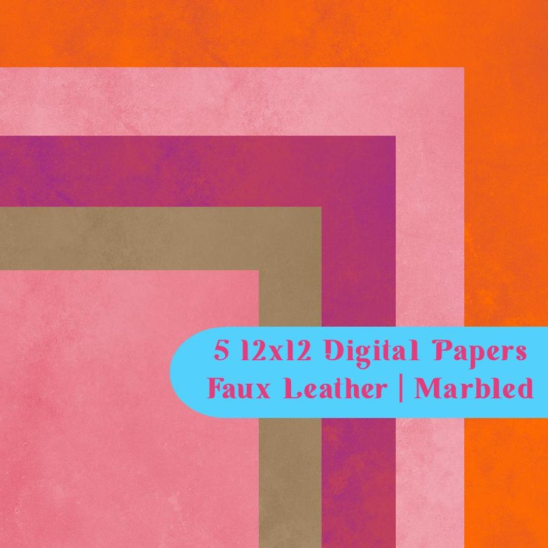 5 Digital Papers 12x12 Faux Leather Marbled Effect for Scrapbooking and ...