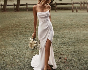 Plain Mermaid Wedding Dress - Etsy