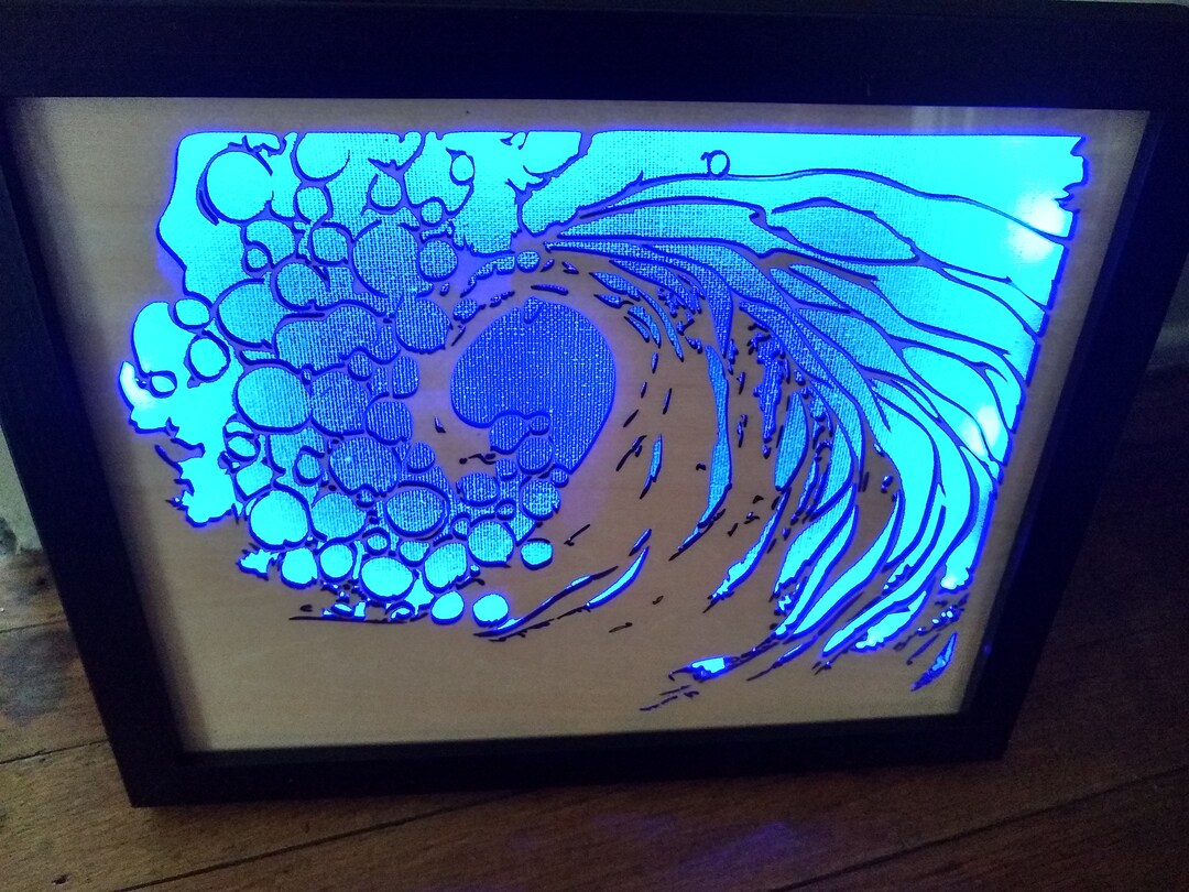 Crashing Wave Laser-cut Light Box - Etsy