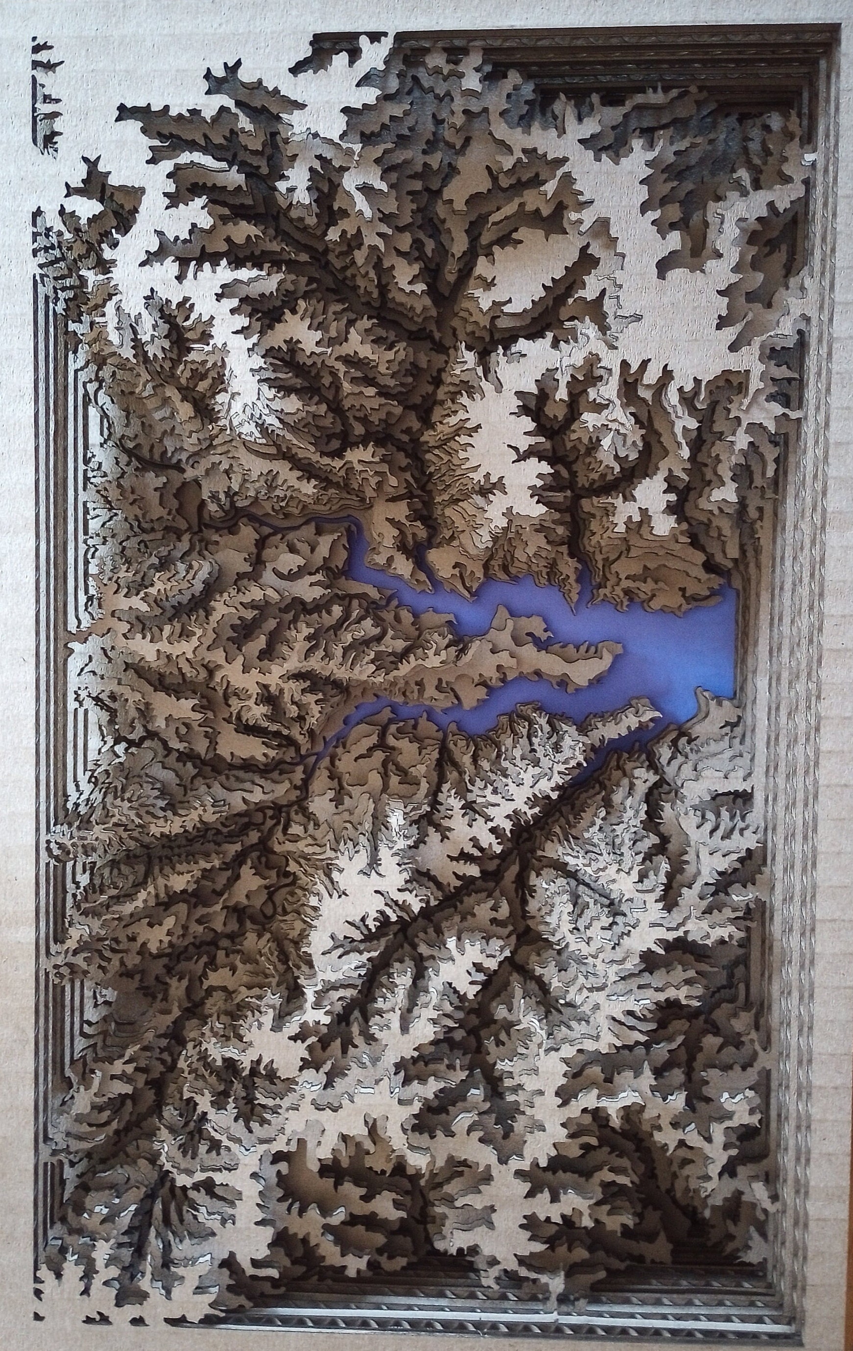Laser-cut Relief Map of Mississippi River Delta - Etsy