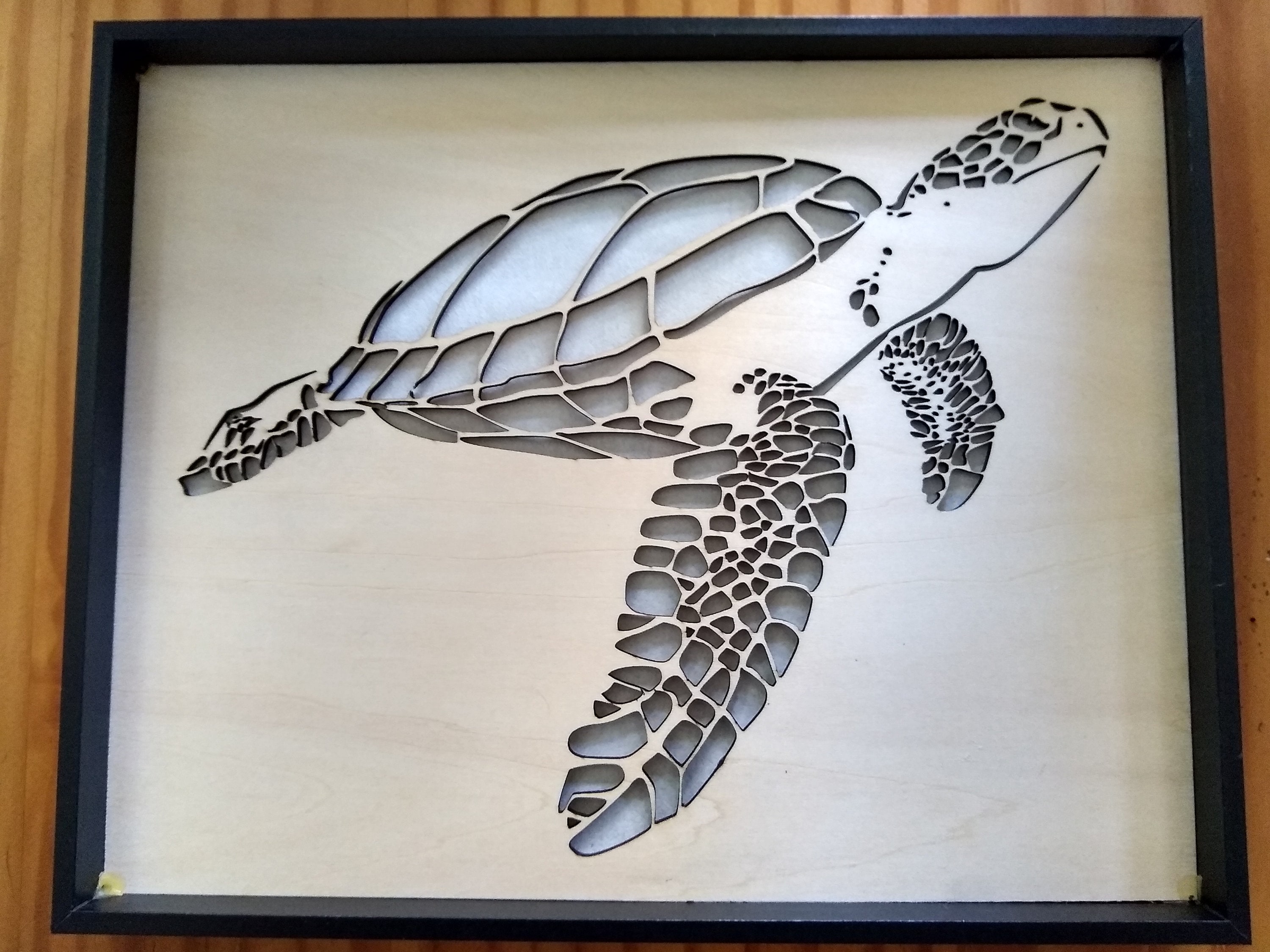 Sea Turtle Framed Laser-cut Silhouette - Etsy