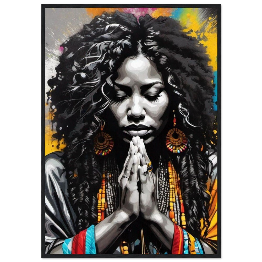 Prayer Warrior Wall Art Black Wall Decor Spiritual Decor Gift for Mom ...