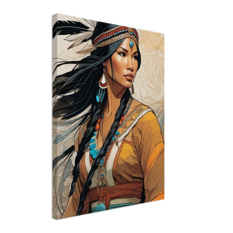 Native American Woman Wall Art Gift for Mom Indian Princess - Etsy
