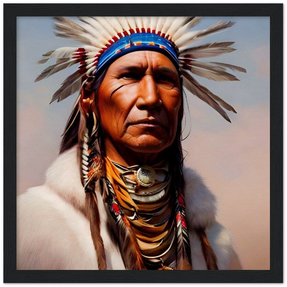 Native American Chief Wall Design Indian Culture Art Headdress Tribal ...