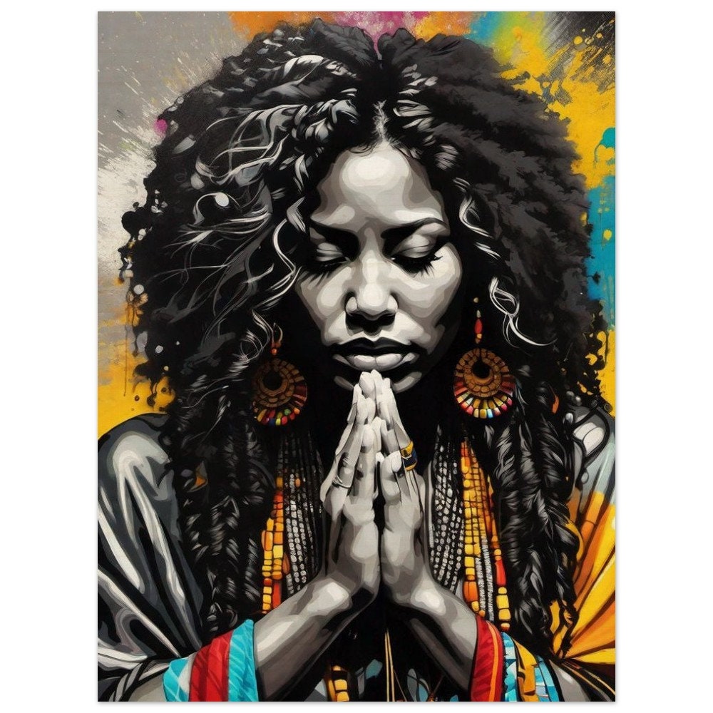 Prayer Warrior Wall Art Black Wall Decor Spiritual Decor Gift for Mom ...