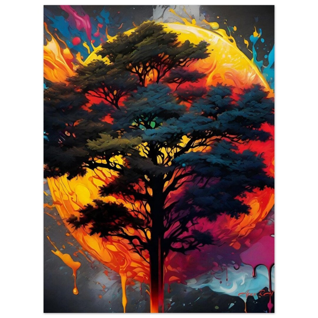 Colorful Tree Abstract Art on Museum-quality Matte Paper Poster ...