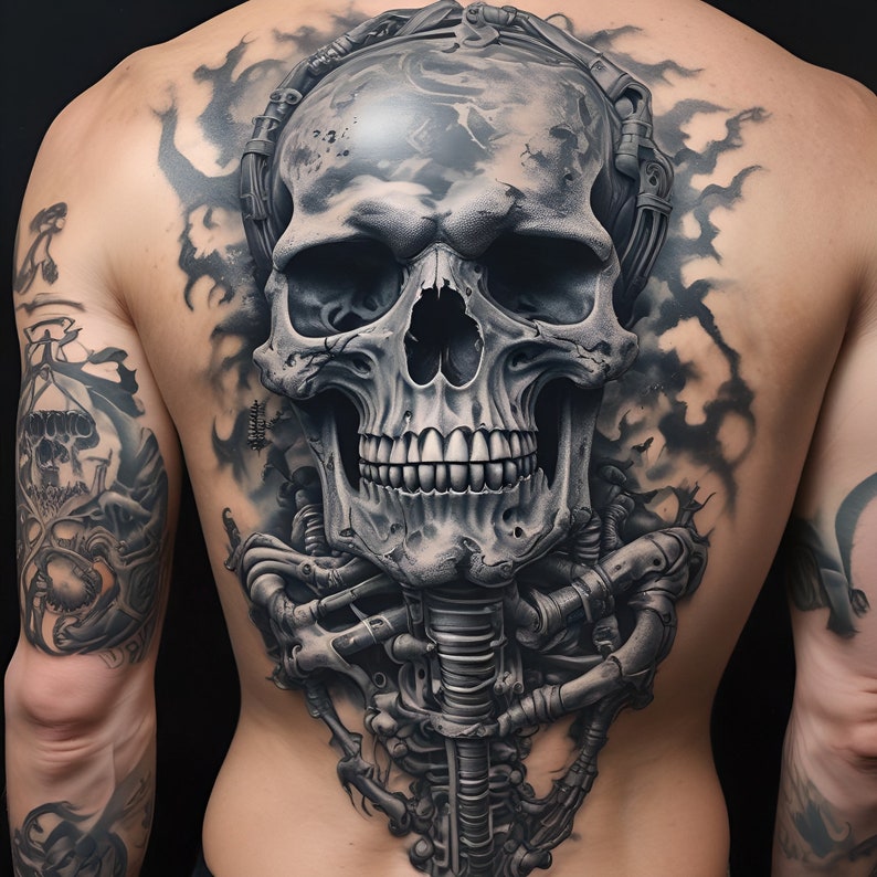 Tatto Ideas for Men, Digital Downloads, Skeleton Tattoo Designs, Arm ...
