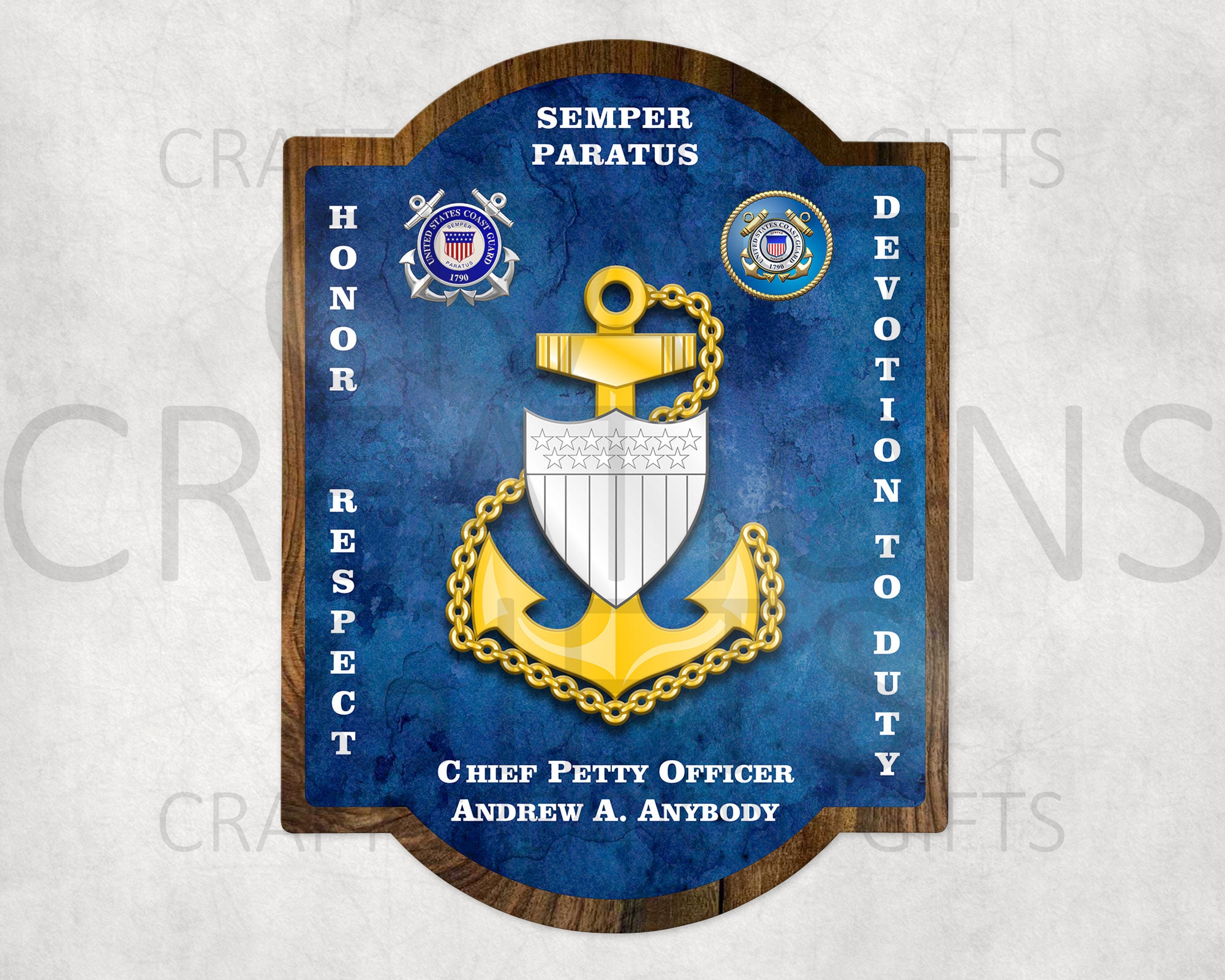 COAST GUARD RANK Plaque Pub Style Custom Personalized Military - Etsy