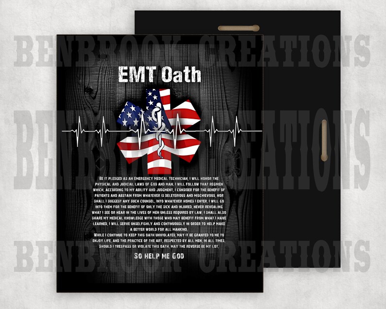 EMT OATH Plaque Recognition Appreciation Achievement Gift - Etsy