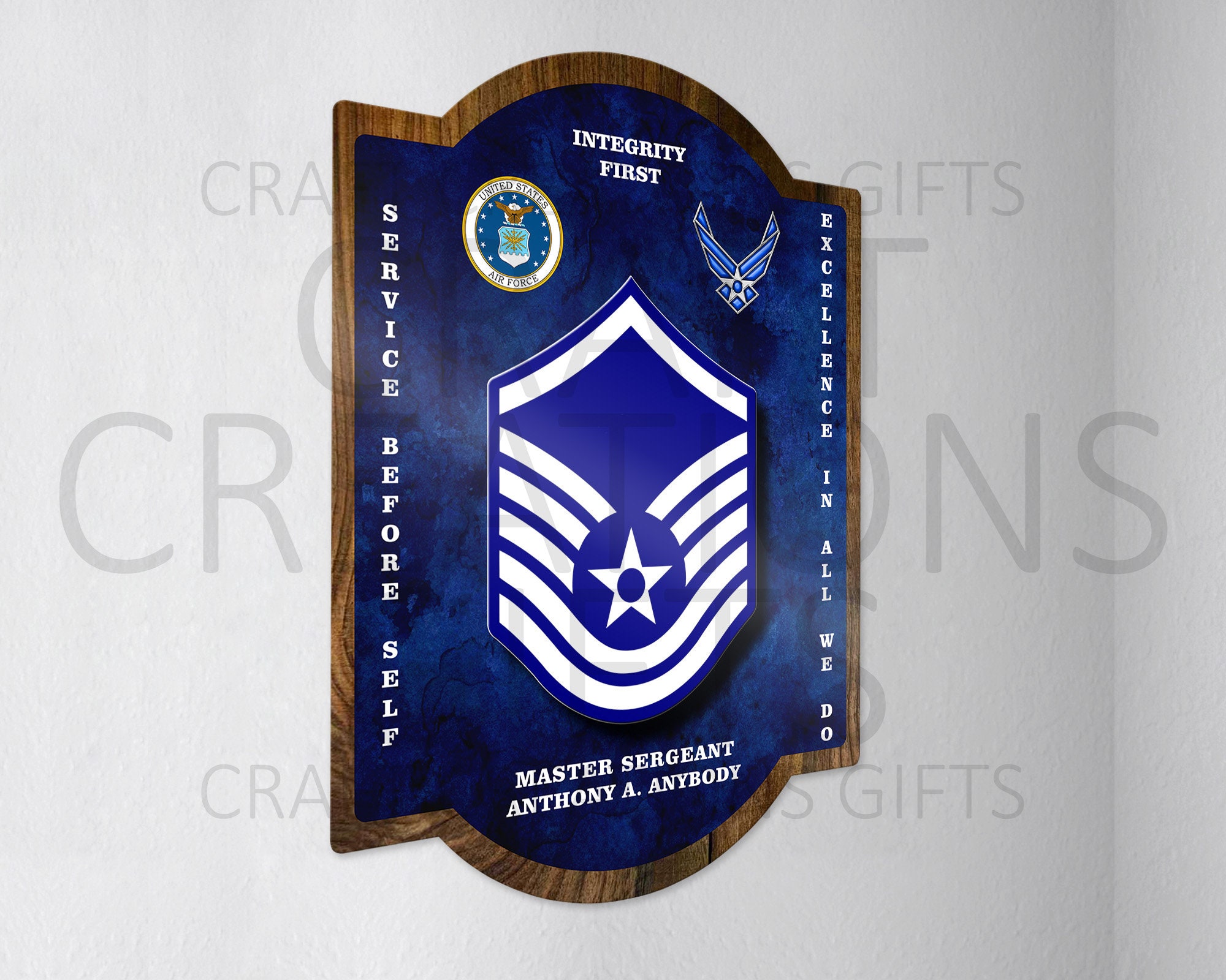 AIR FORCE RANK Plaque Pub Style Custom Personalized Military - Etsy