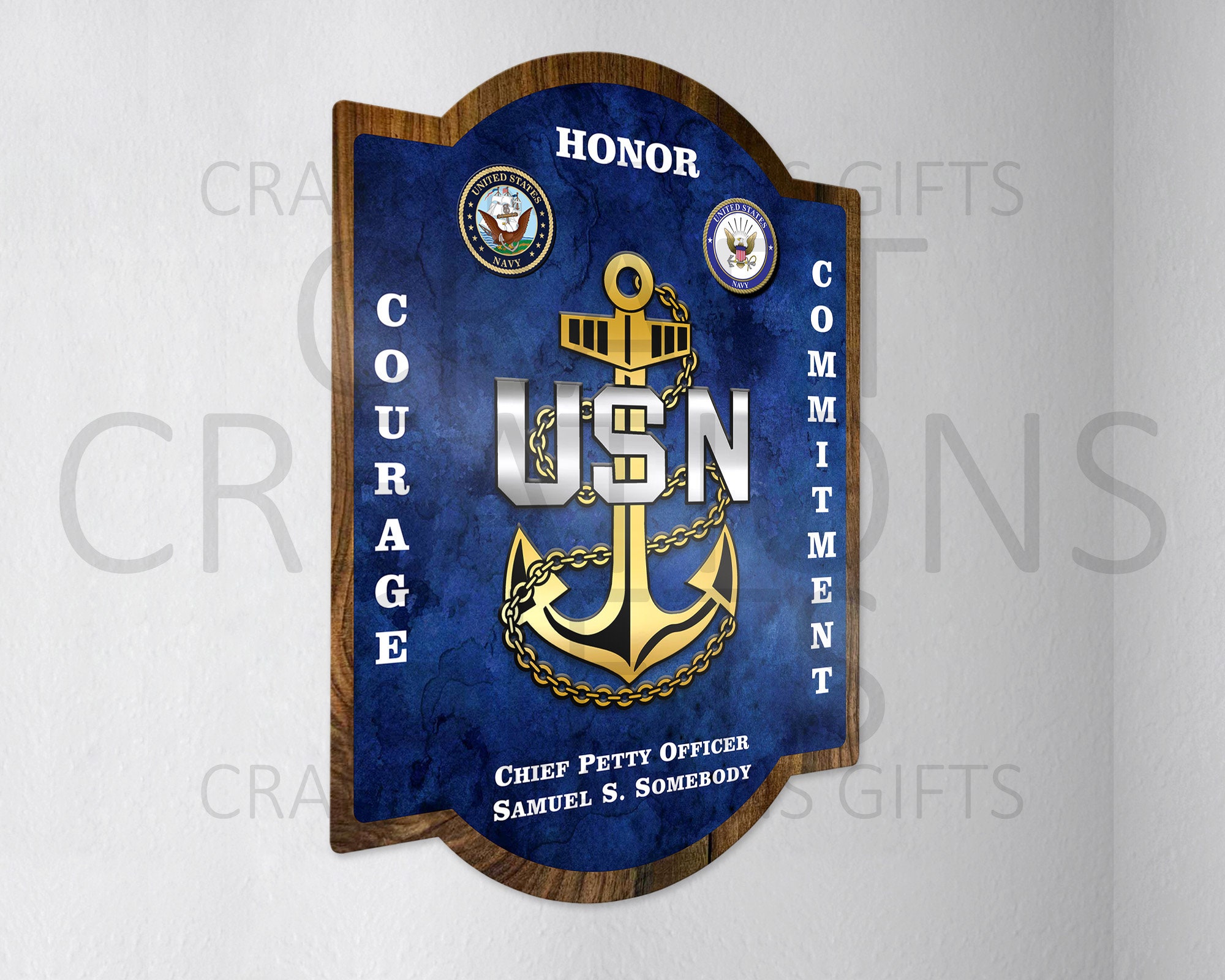 NAVY RANK PLAQUE Pub Style Custom Personalized Military - Etsy