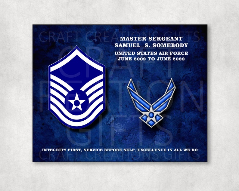 AIR FORCE RANK Plaque Custom Personalized Military Retirement - Etsy