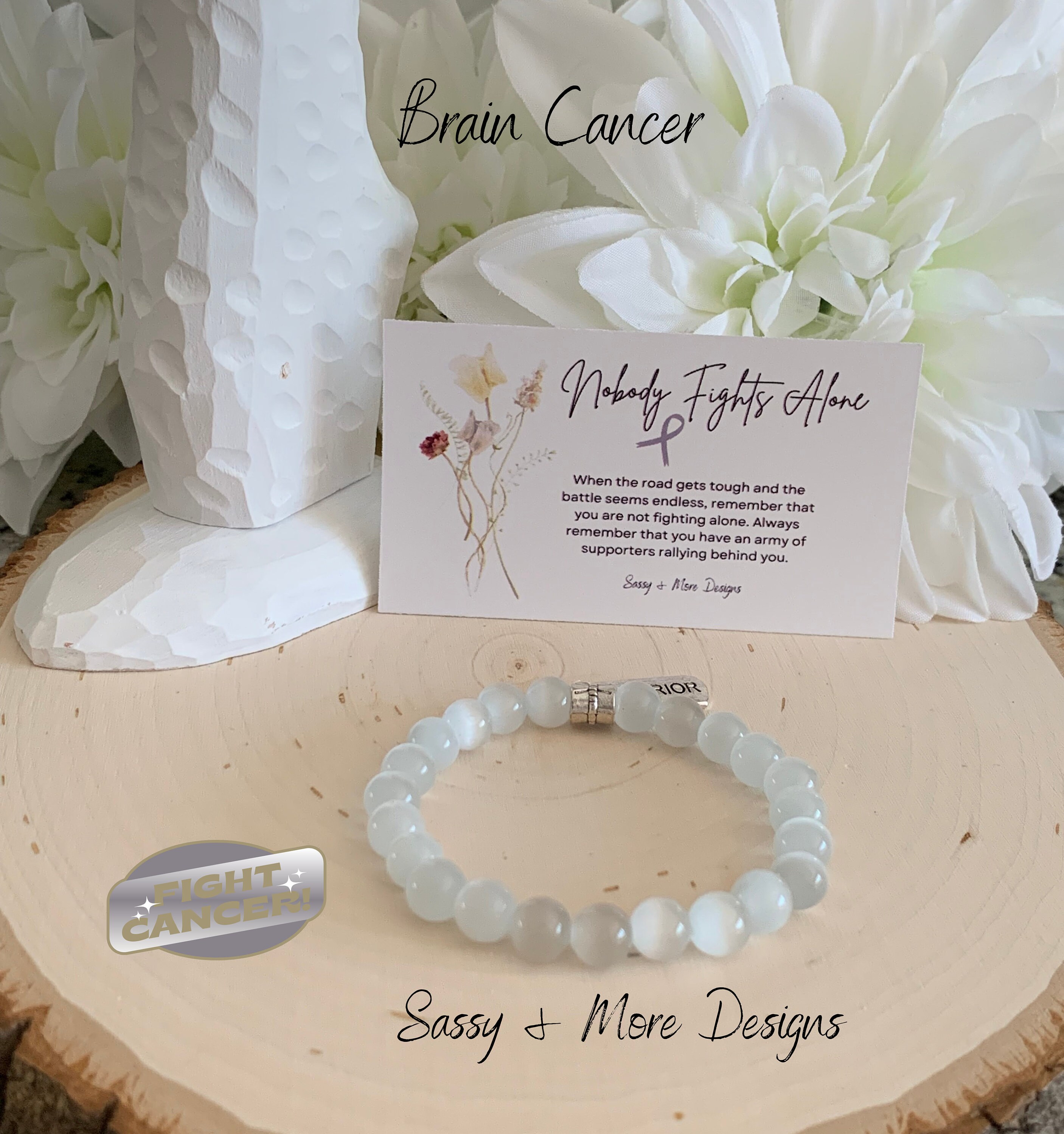 Brain Cancer-tumor Support Awareness Bracelet | Nobody Fights Alone ...
