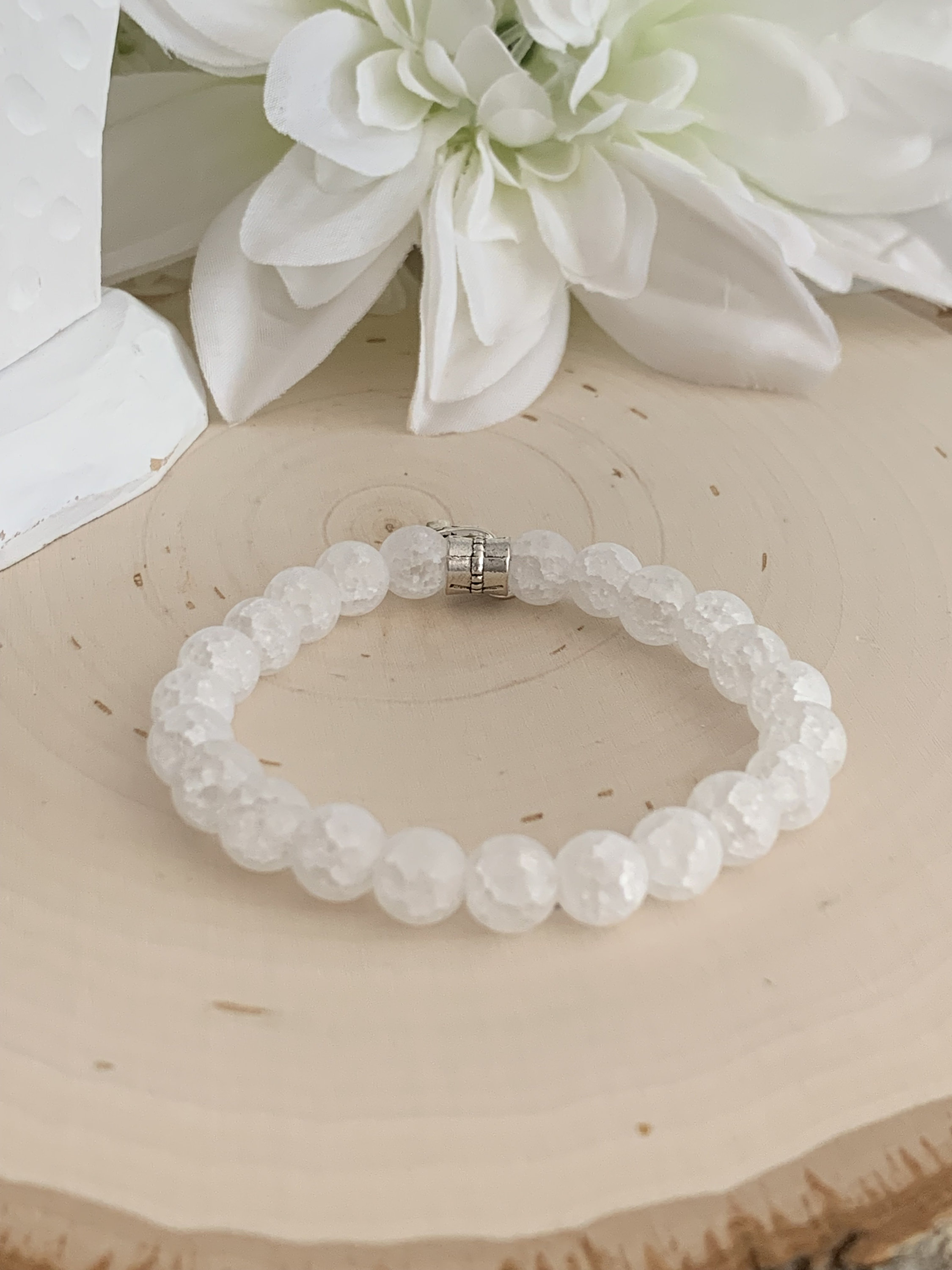 Lung Cancer Support Bead Bracelet White Quartz Natural Gemstones - Etsy