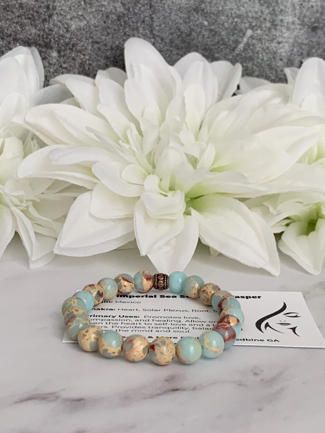 Chakra & Intention Bracelet | Imperial Sea Sediment | Natural Gemstone ...