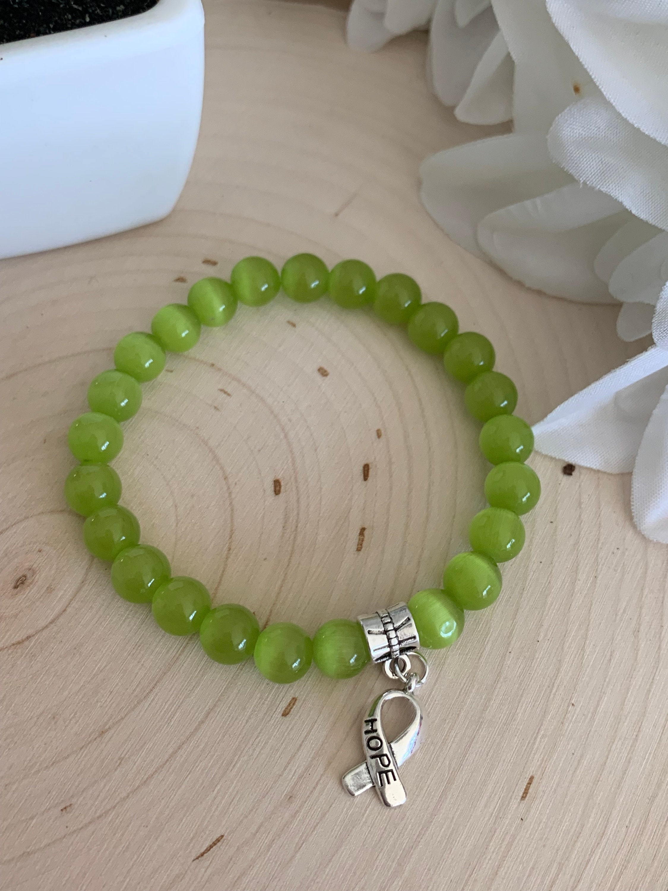 Non Hodgkins Lymphoma Cancer Support Awareness Beaded Bracelet Charm ...
