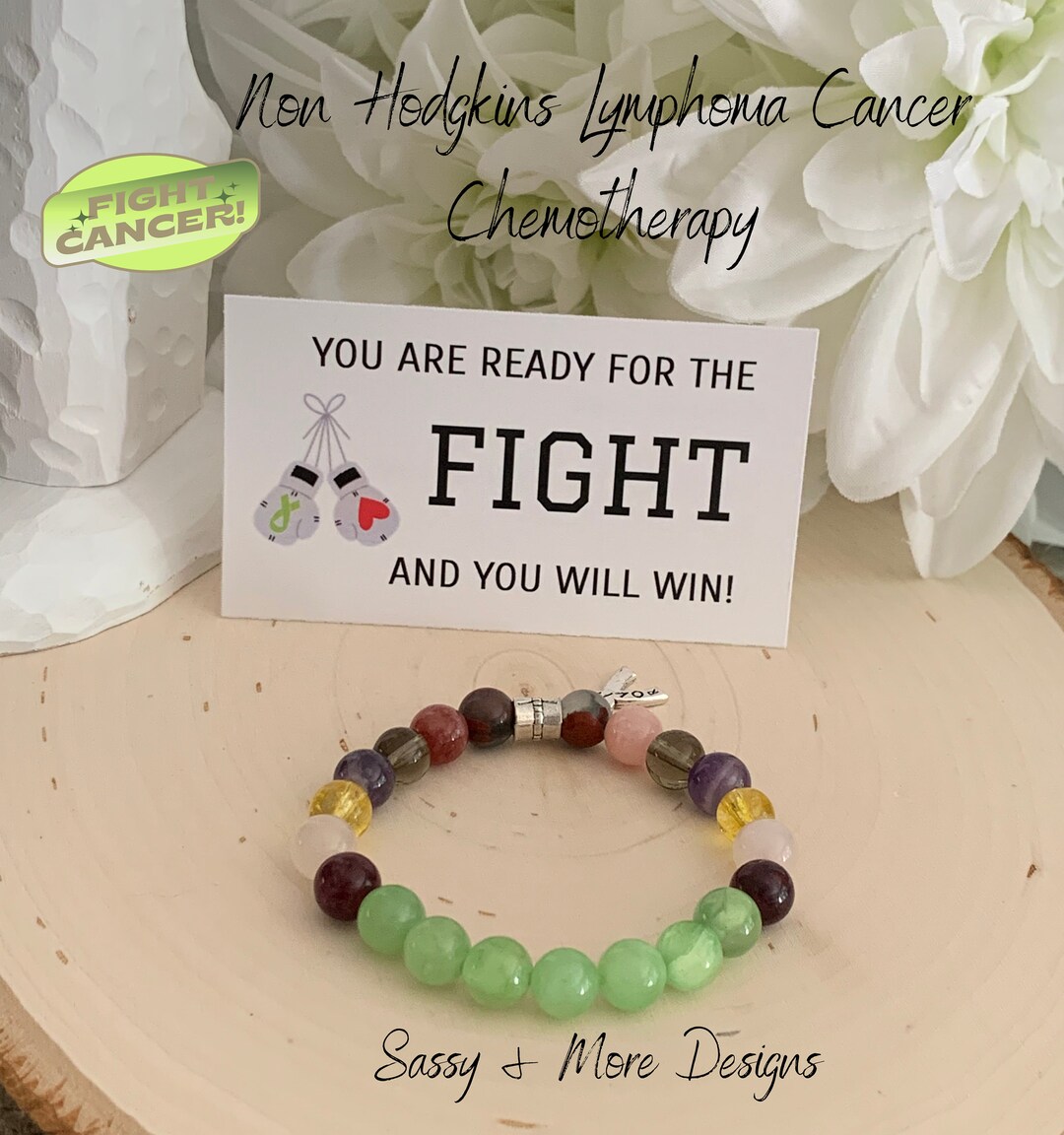 Chemotherapy Gift Bracelet Non Hodgkins Lymphoma Cancer Support Natural ...