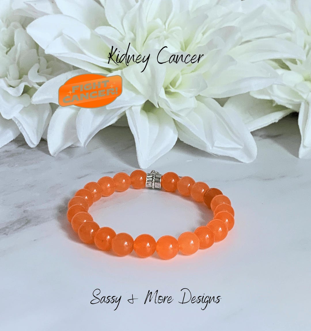 Orange Chalcedony Kidney Cancer Awareness Bracelet: Gemstone Support ...