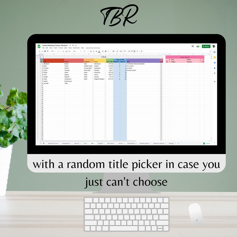 Pink Insane Reading Tracker Book Log Spreadsheet in Google Sheets - Etsy