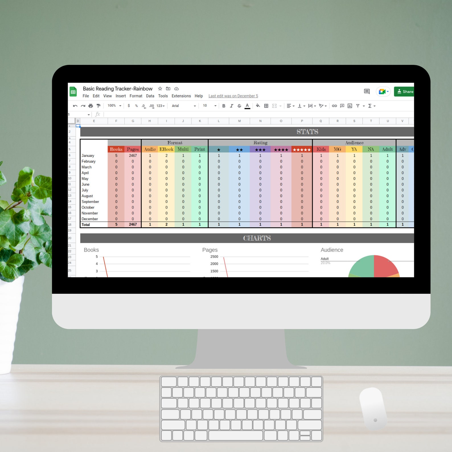 Rainbow Basic Reading Tracker Spreadsheet in Google Sheets - Etsy