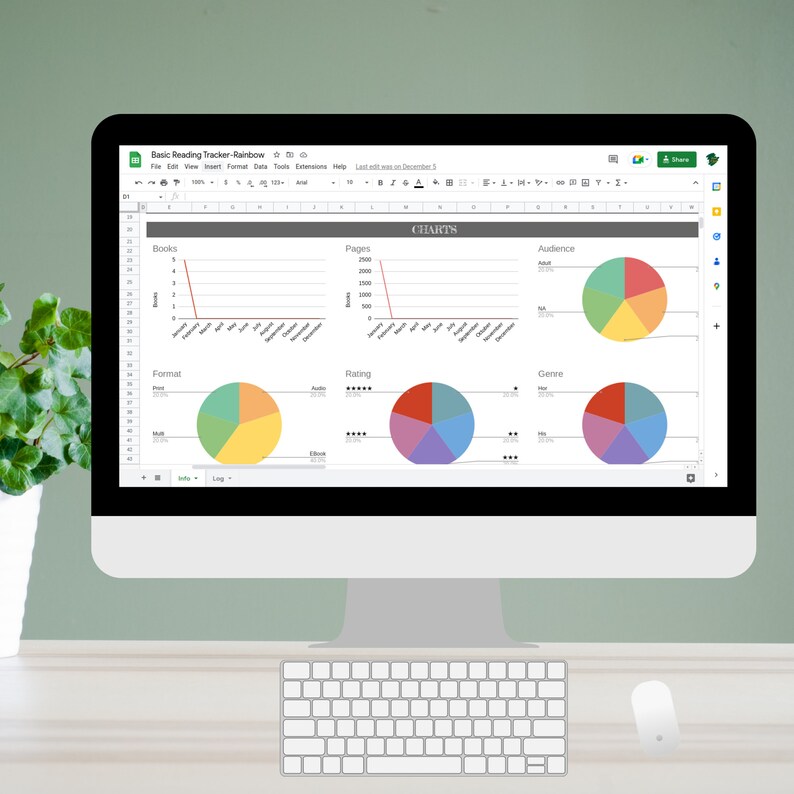 Rainbow Basic Reading Tracker Spreadsheet in Google Sheets - Etsy