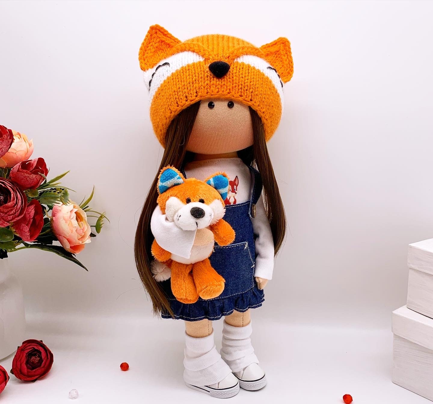 Interior Rag Textile Doll Tilda FOX With a Small FOX Toy - Etsy