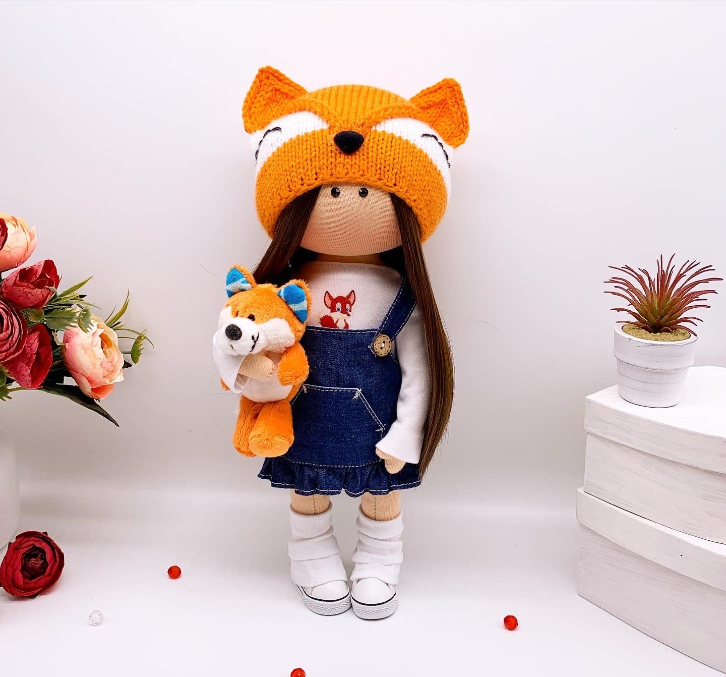 Interior Rag Textile Doll Tilda FOX With a Small FOX Toy - Etsy