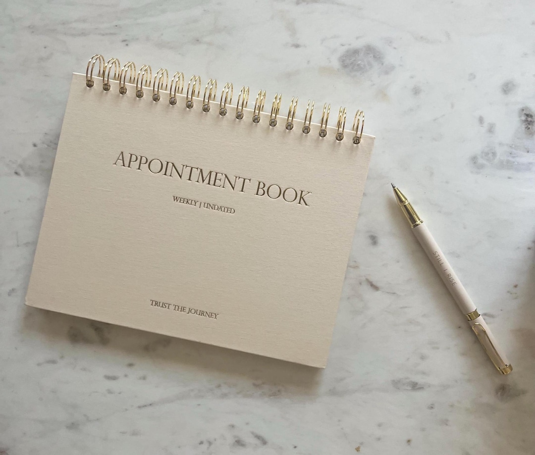 Appointment Book, Undated, Hardcover, Schedule Appointments, Minimalist ...