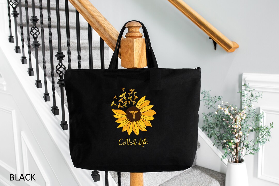 CNA Sunflower Nurse Life Bag, CNA Gift Tote Bag, CNA Nurse Life Bag ...