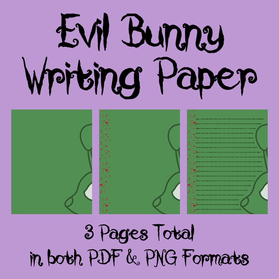 Printable Evil Bunny Writing Paper - Etsy