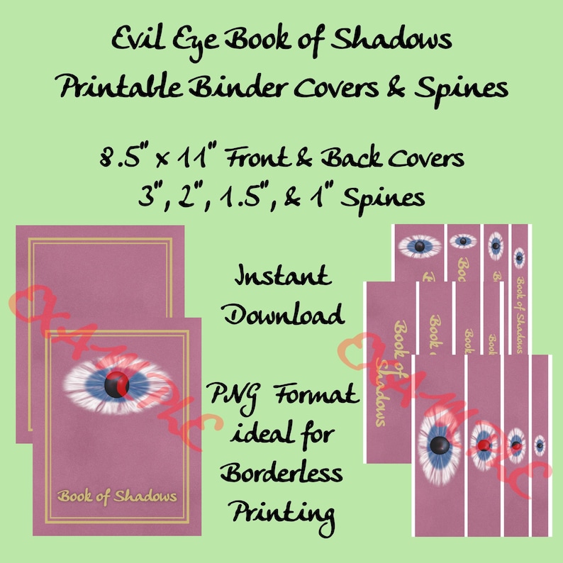 Evil Eye Pink Book of Shadows Binder Cover Set - Etsy