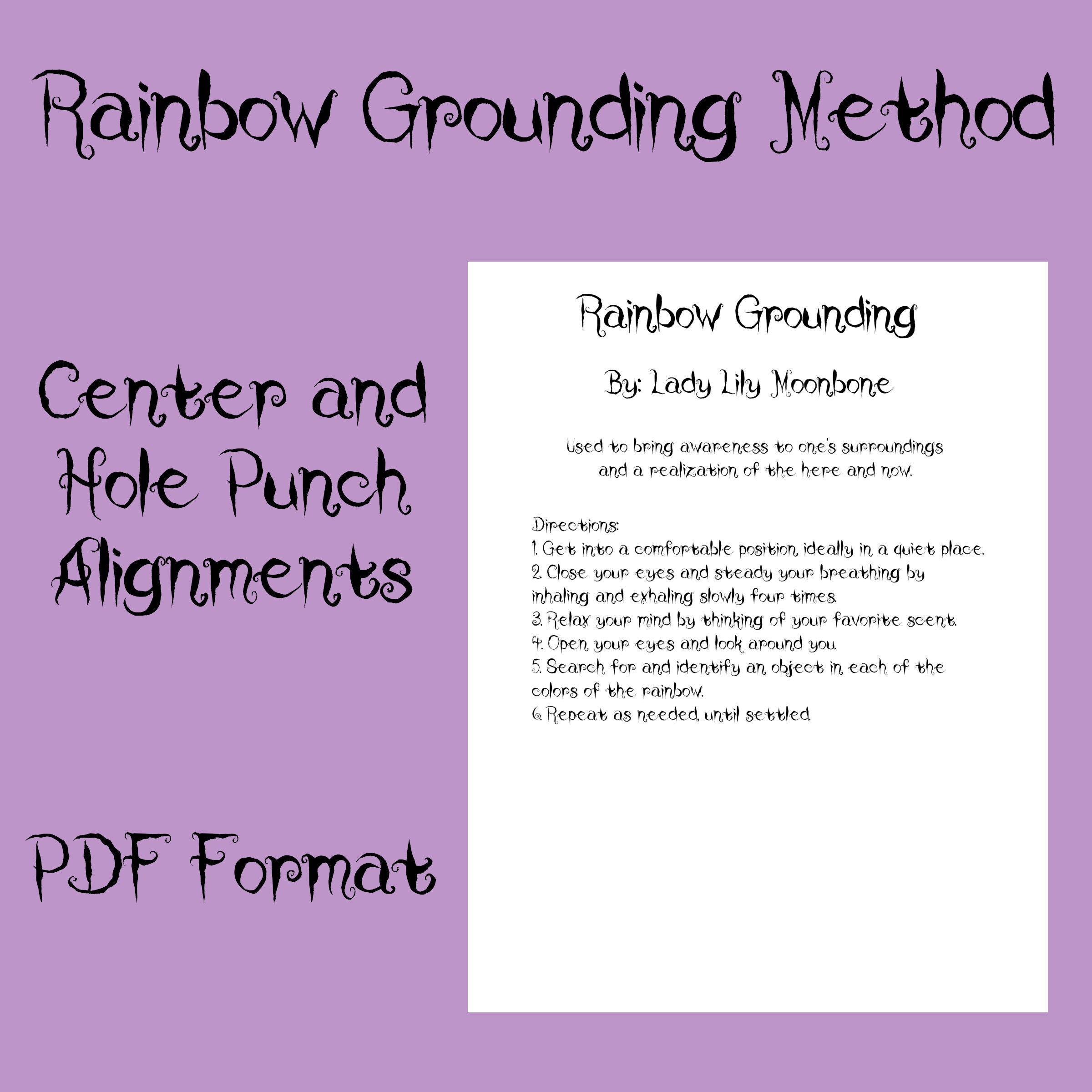 UPDATED Rainbow Grounding Method Book of Shadows Grimoire Page - Etsy