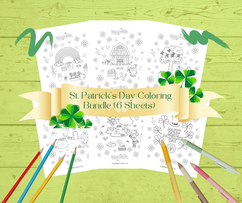 St. Patrick's Day Coloring Sheet Bundles - Etsy