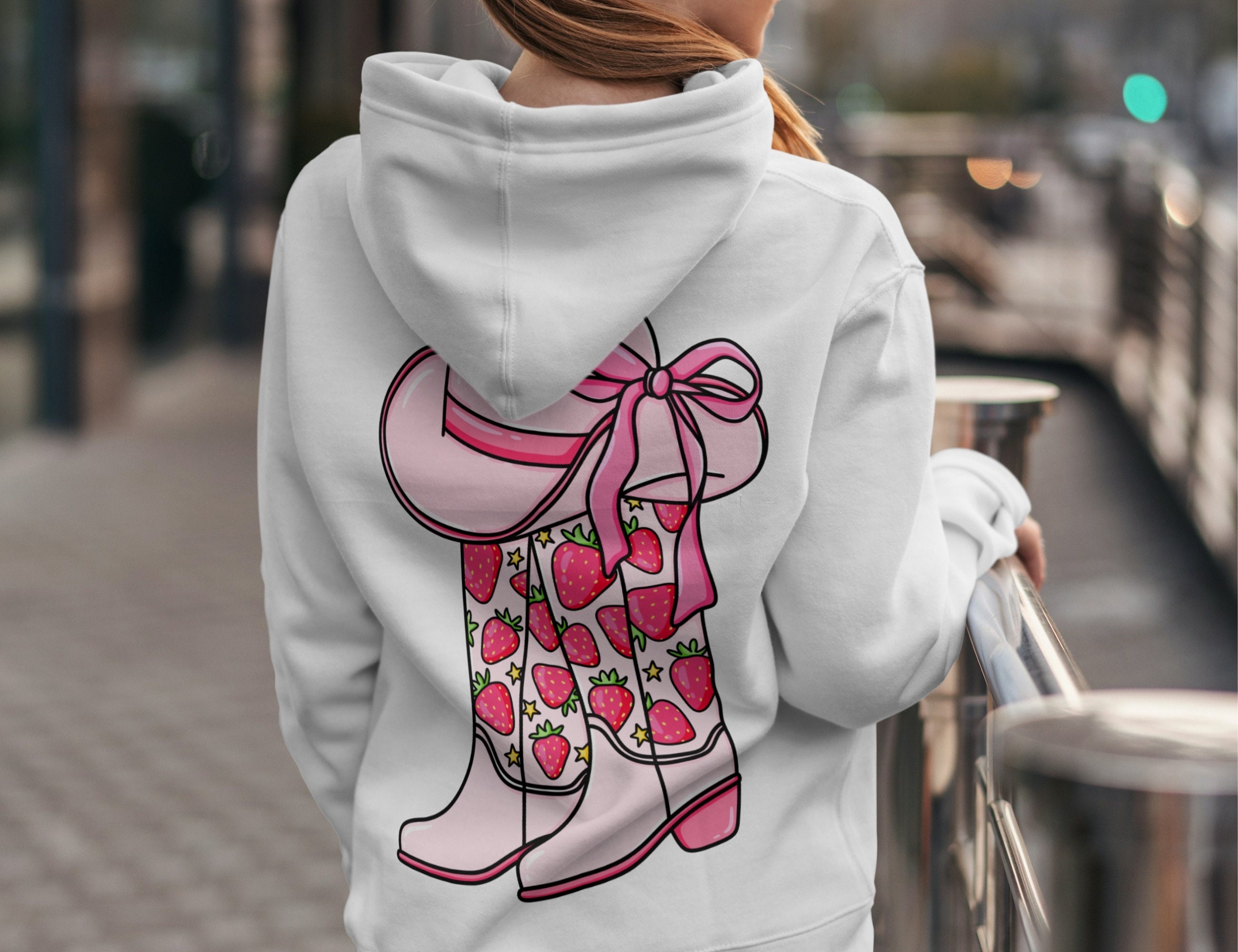 Strawberry Cowboy Boot PNG // Coquette Pink Bow Aesthetic Clip Art for ...