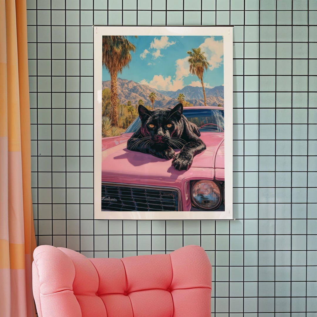 Black Panther Print - Digital Download Aesthetic Decor Trendy Colourful ...
