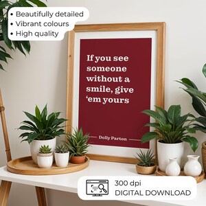 Dolly Parton Quote Printable Wall Art - Instant Download Minimalist ...