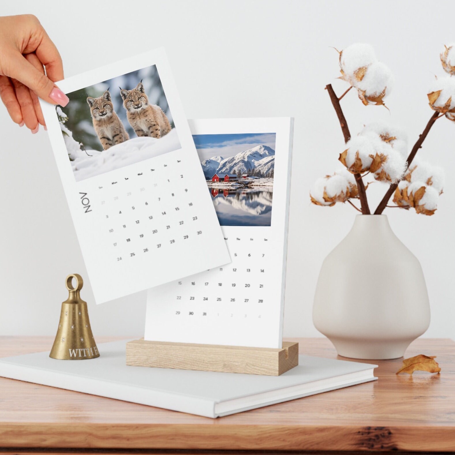 Scandinavian Vertical Desk Calendar 2024 Nordic Nature Scenes Eco ...