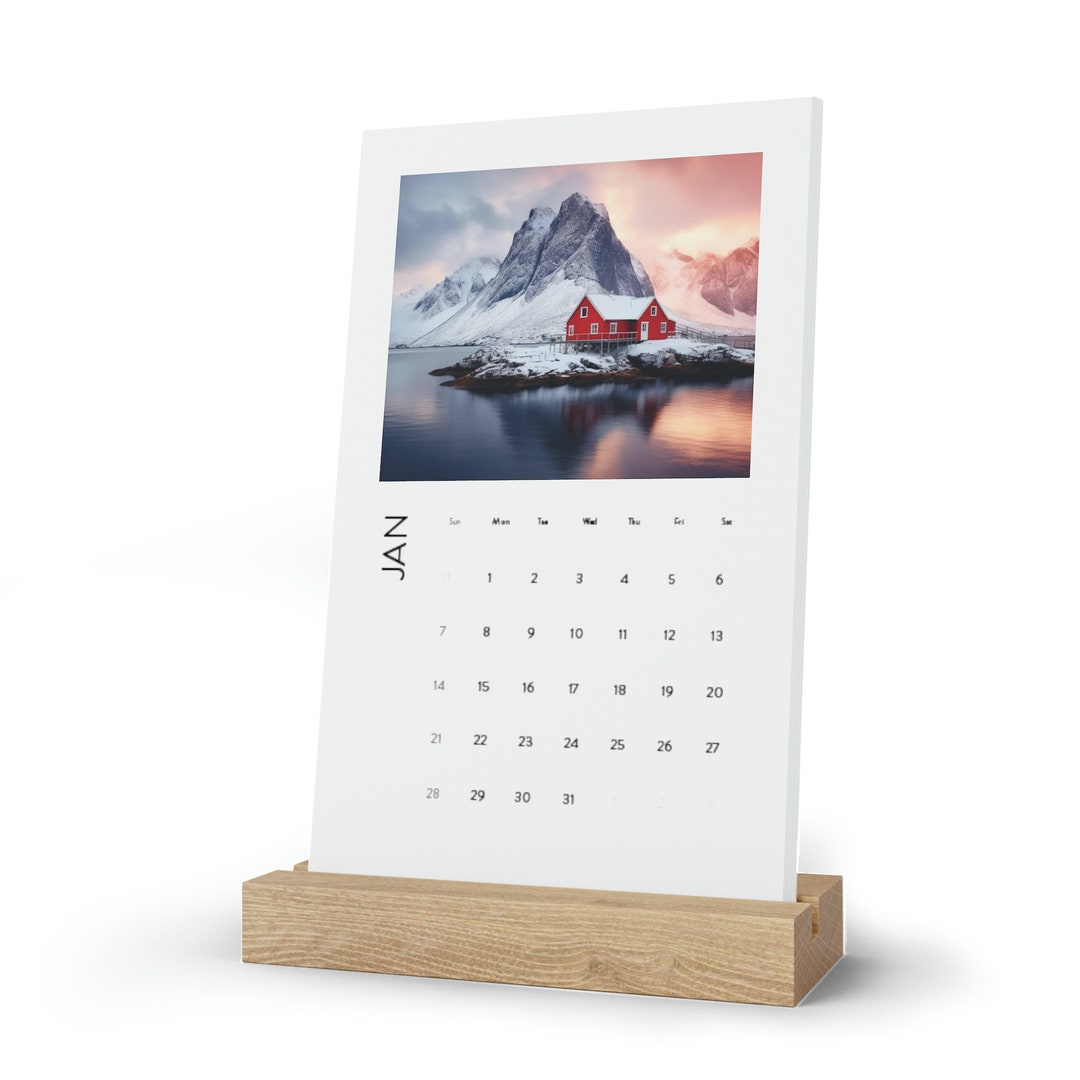 Scandinavian Vertical Desk Calendar 2024 Nordic Nature Scenes Eco ...