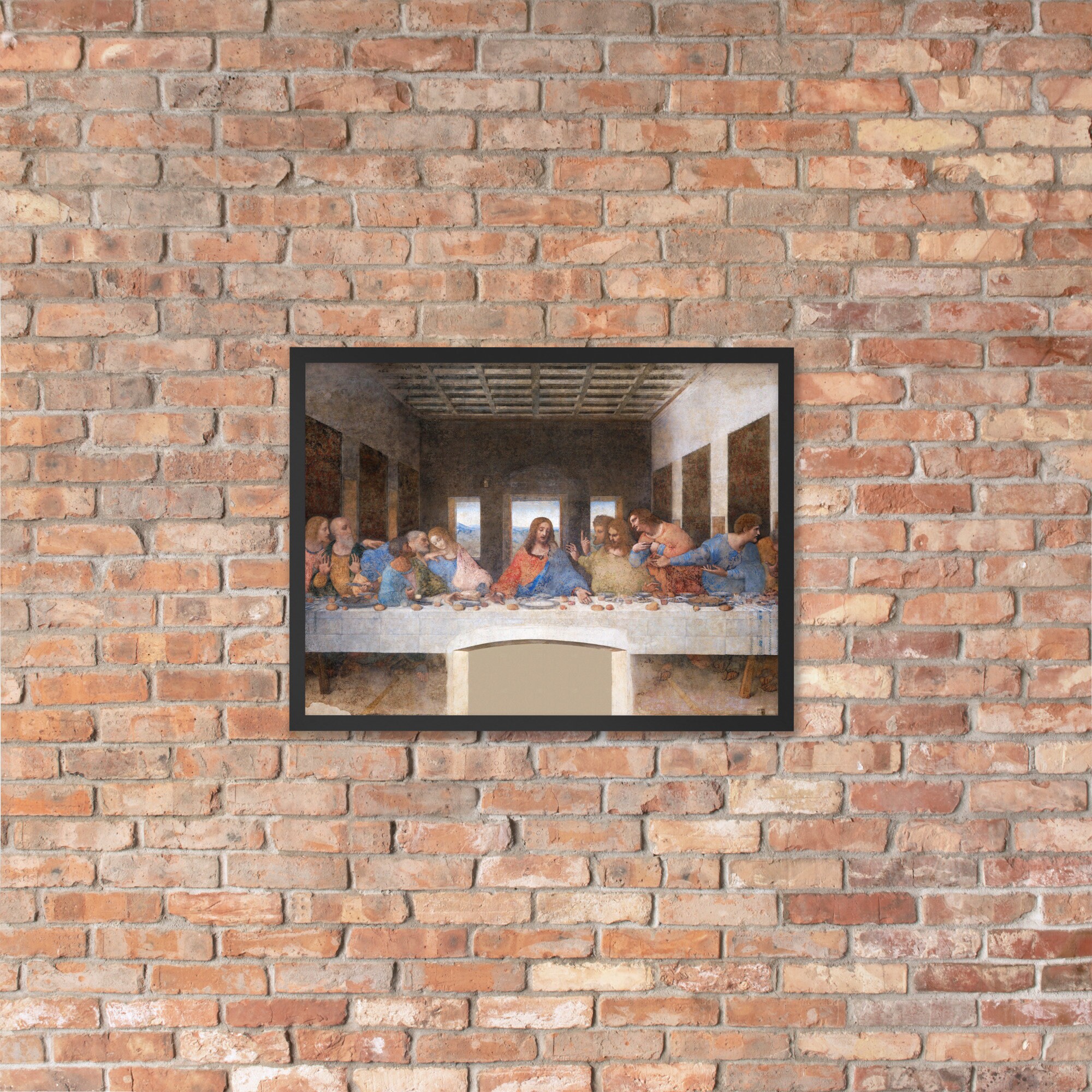 The Last Supper Leonardo Da Vinci Religious Vintage Framed Poster Art ...