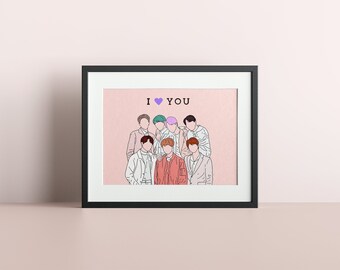 BTS Blue, Bts Digital Download, Bts Poster, BTS Wall Art, Bts Minimal ...
